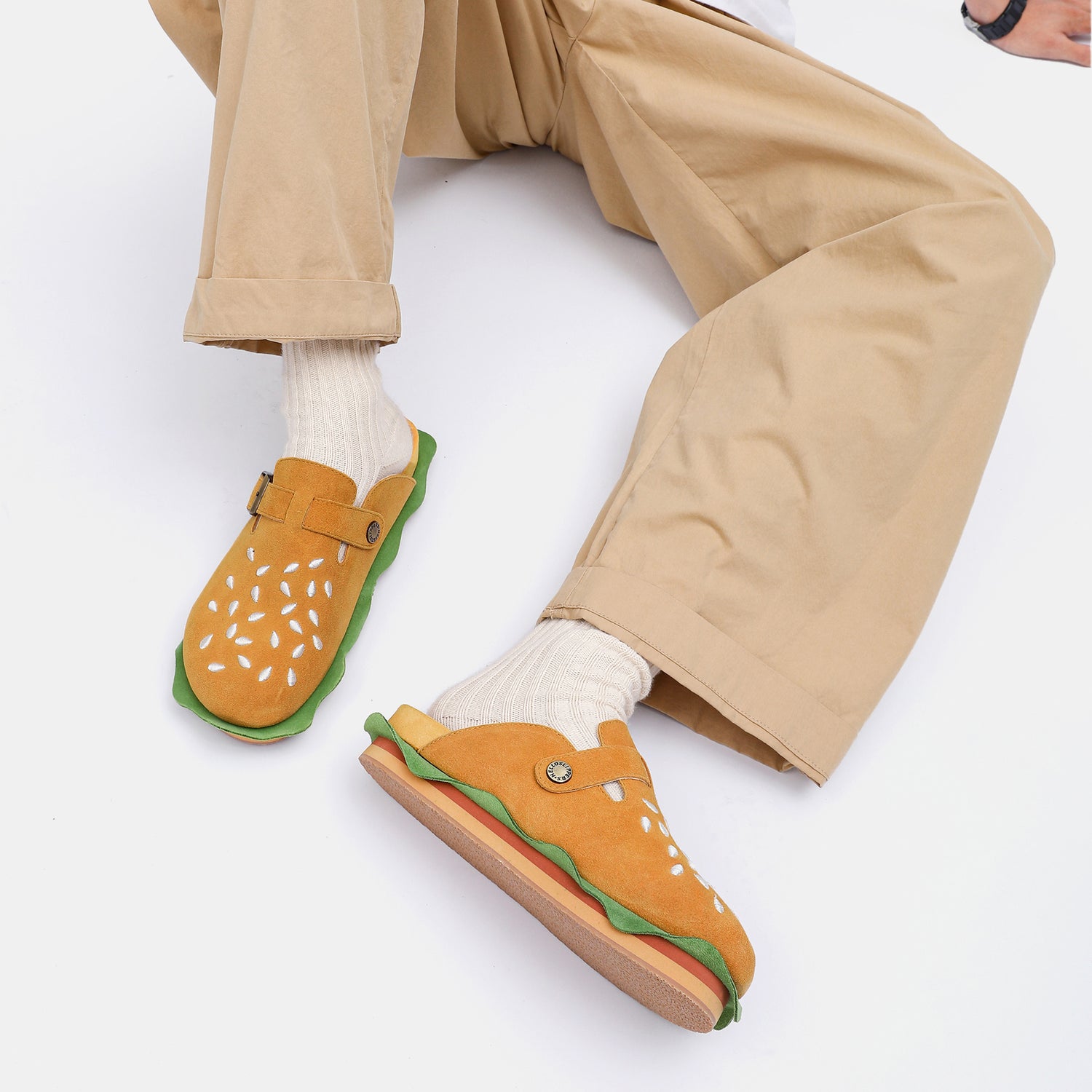Burger Slippers: Burger-Themed Cork-Soled Mules for Everyday Wear ...