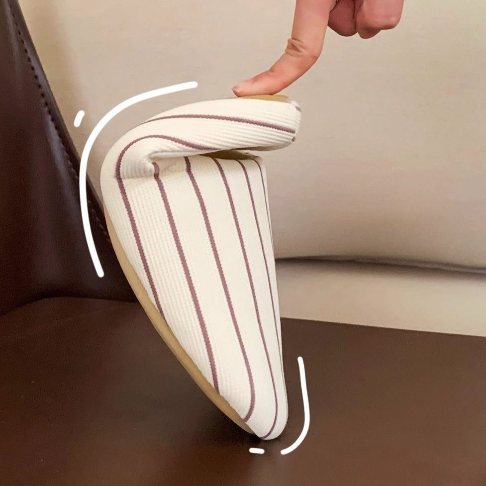 Pinstripe Fabric Closed-Toe House Slippers – Hello Slippers