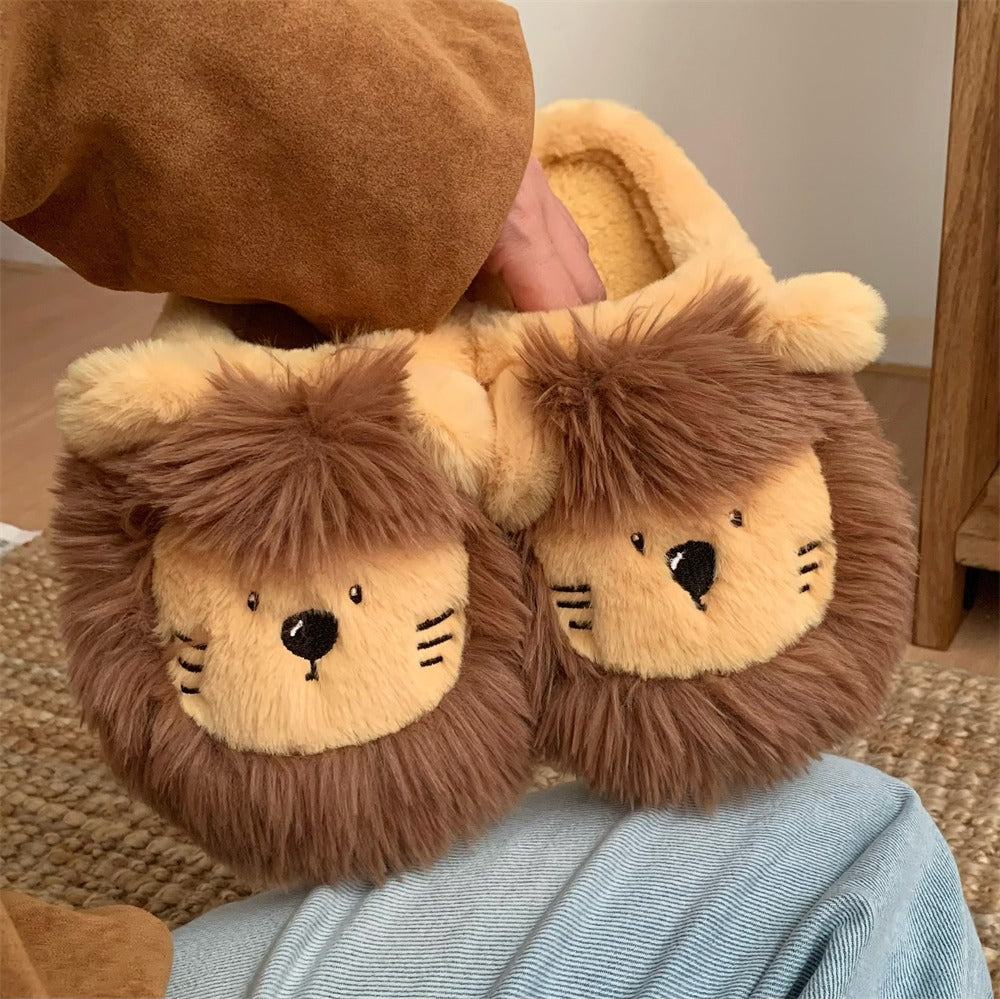 Puff Lion – Fluffy Lion Slippers with Mane & Ears – Hello Slippers