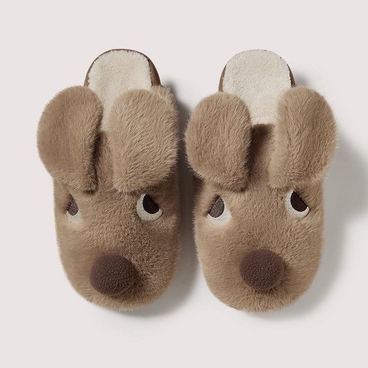 Floppy Ear Dog Plush Slippers - Warm Winter Home Shoes – Hello Slippers