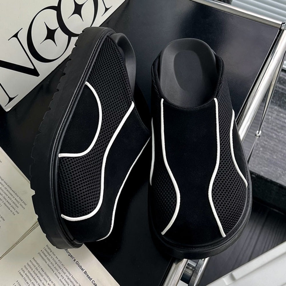Arc Slippers – Minimalist Slides With Streamlined Stripes – Hello Slippers