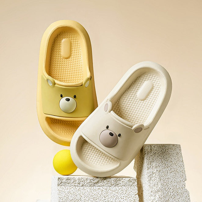 Kids Cartoon Bear Slides Soft EVA Non-Slip Summer Sandals – Hello Slippers