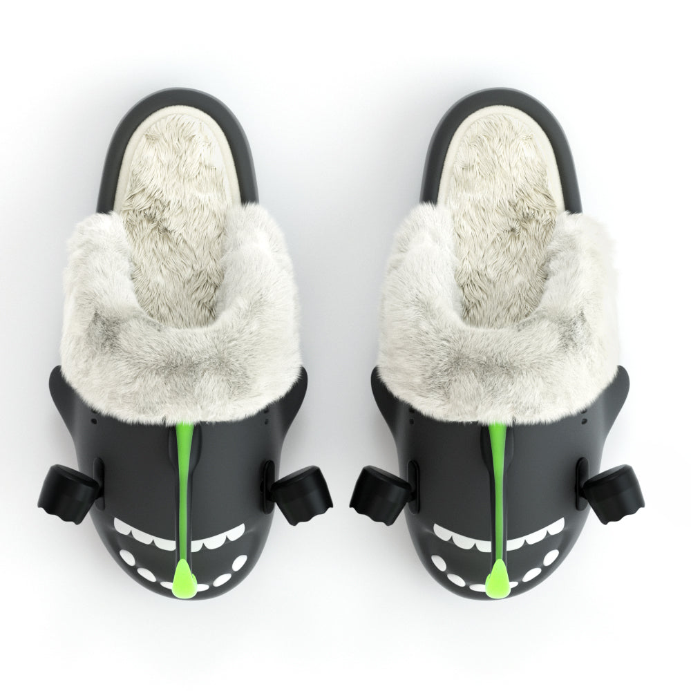 Anglerfish Flashlight Detachable Fluffy Shark Slippers | Sharkicks Pro ...