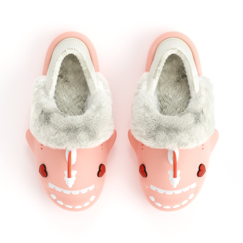 Rainbow Heel-covered Shark Slippers - Vibrant Winter Comfort ...