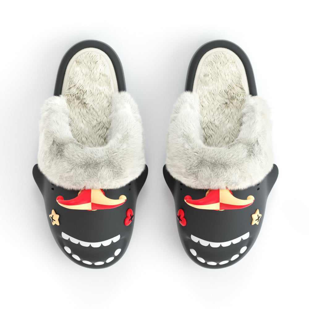 Clown Open Heel Shark Slippers - Playful Winter Comfort | Sharkicks Pro ...