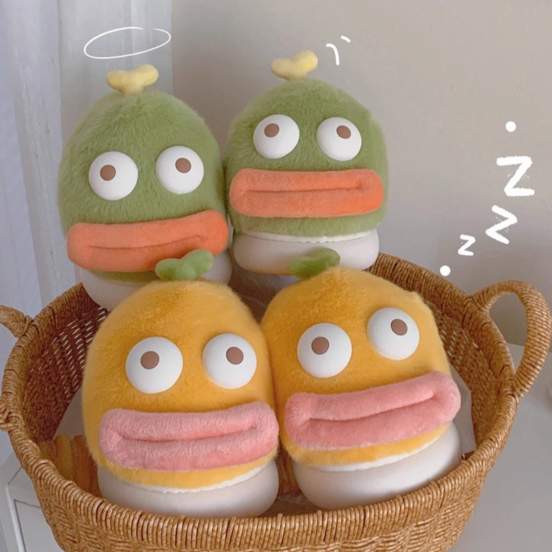 Goofy Fish Plush Slippers - Warm Novelty Winter Home Shoes – Hello Slippers