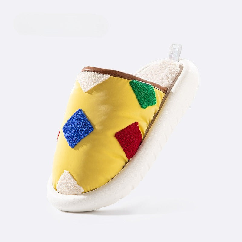 Puffy Diamond Patch Unisex Indoor-Outdoor Slippers – Hello Slippers