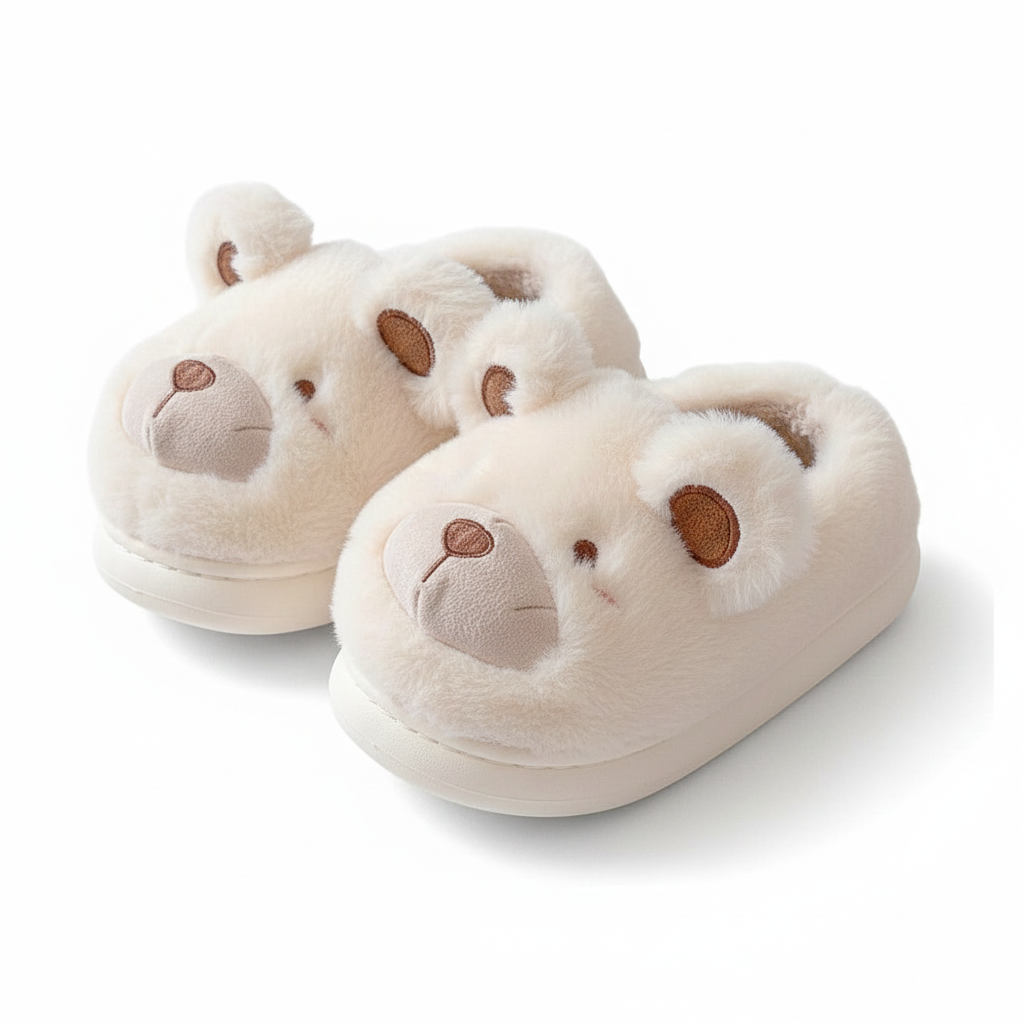 Cozy Teddy Bear Slippers - Warm Plush Winter Home Shoes – Hello Slippers