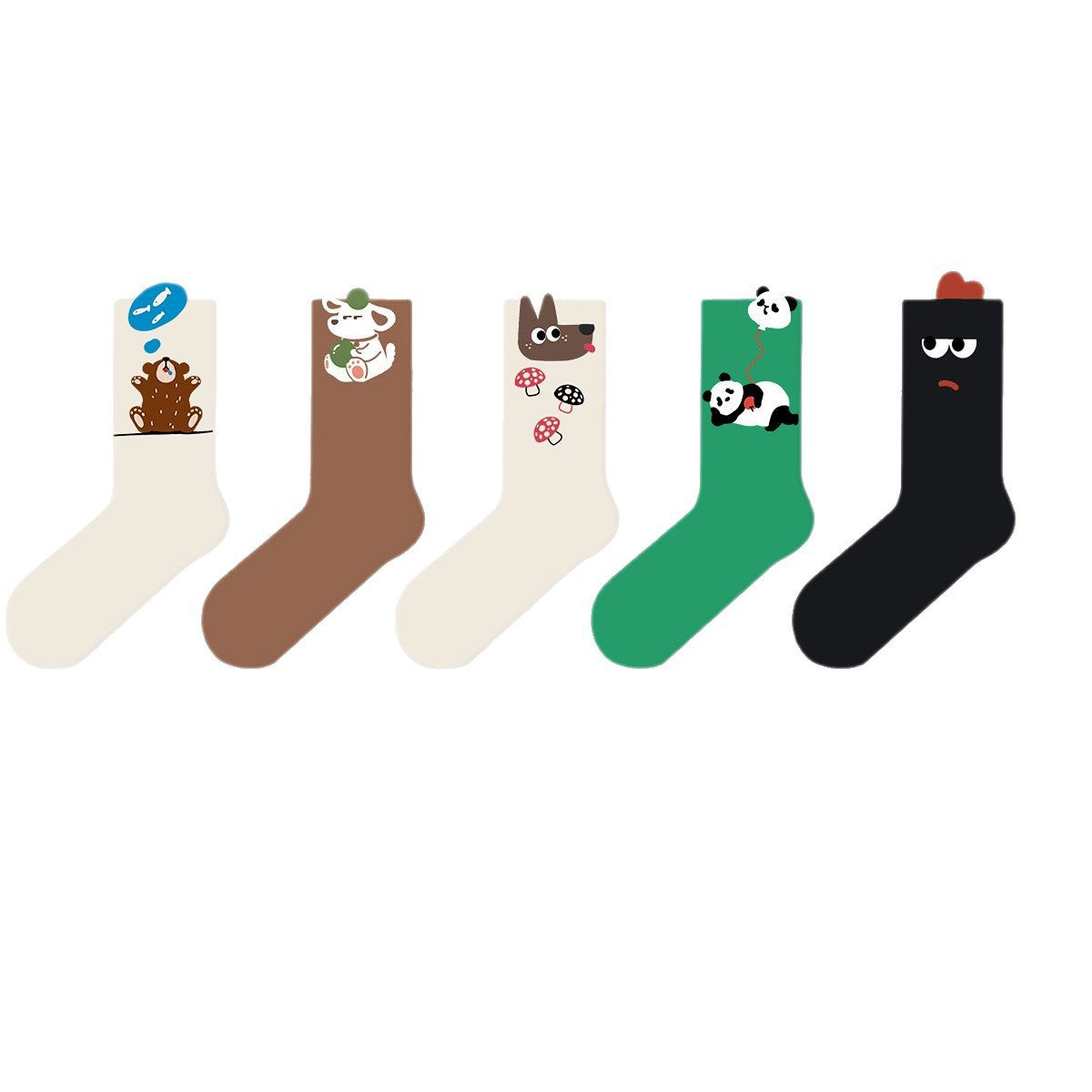 Women's Cartoon Animal Cotton Crew Socks - Soft & Fun Design – Hello ...