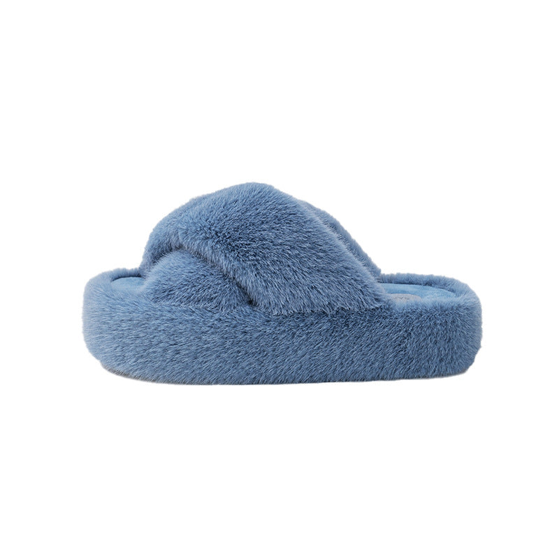 Fuzzy Platform Strap Slippers for Women – Hello Slippers