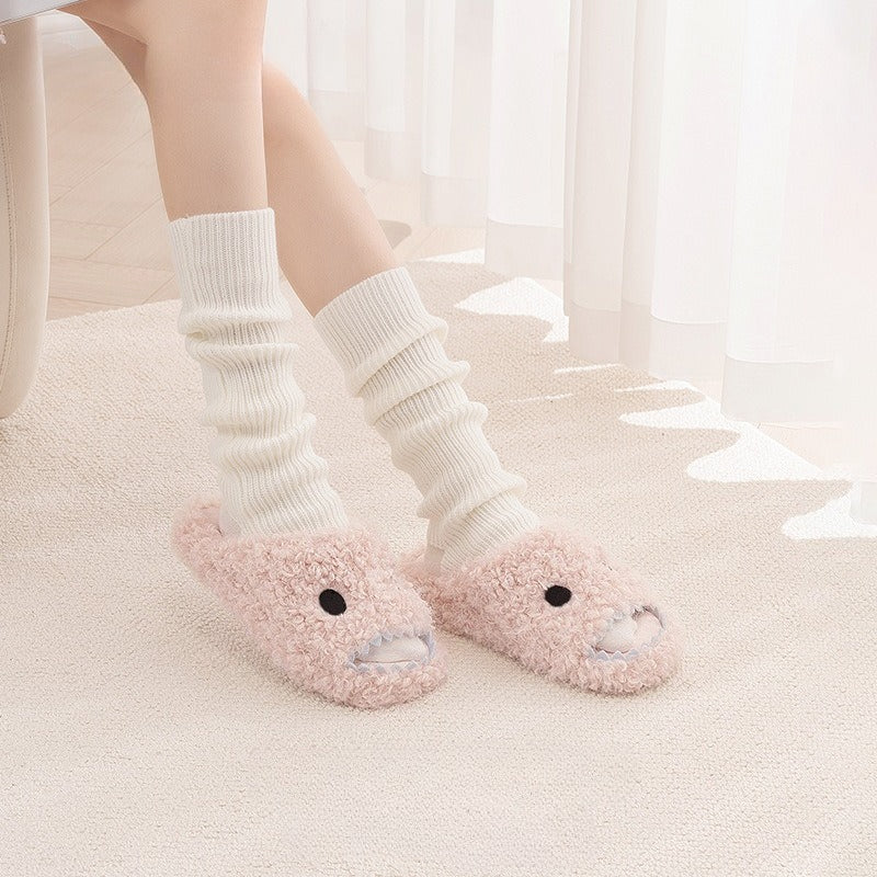 Fuzzy Shark Slippers Warm Plush Animal Home Slides – Hello Slippers
