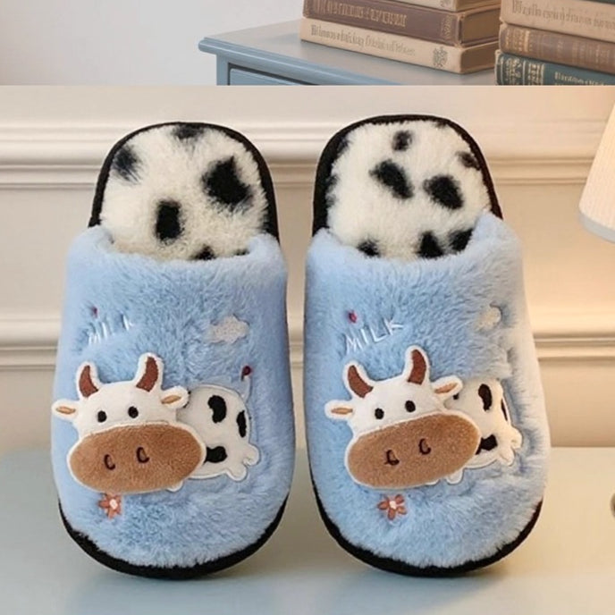Moo Moo Cow Plush Slippers - Fun & Warm Indoor Footwear – Hello Slippers