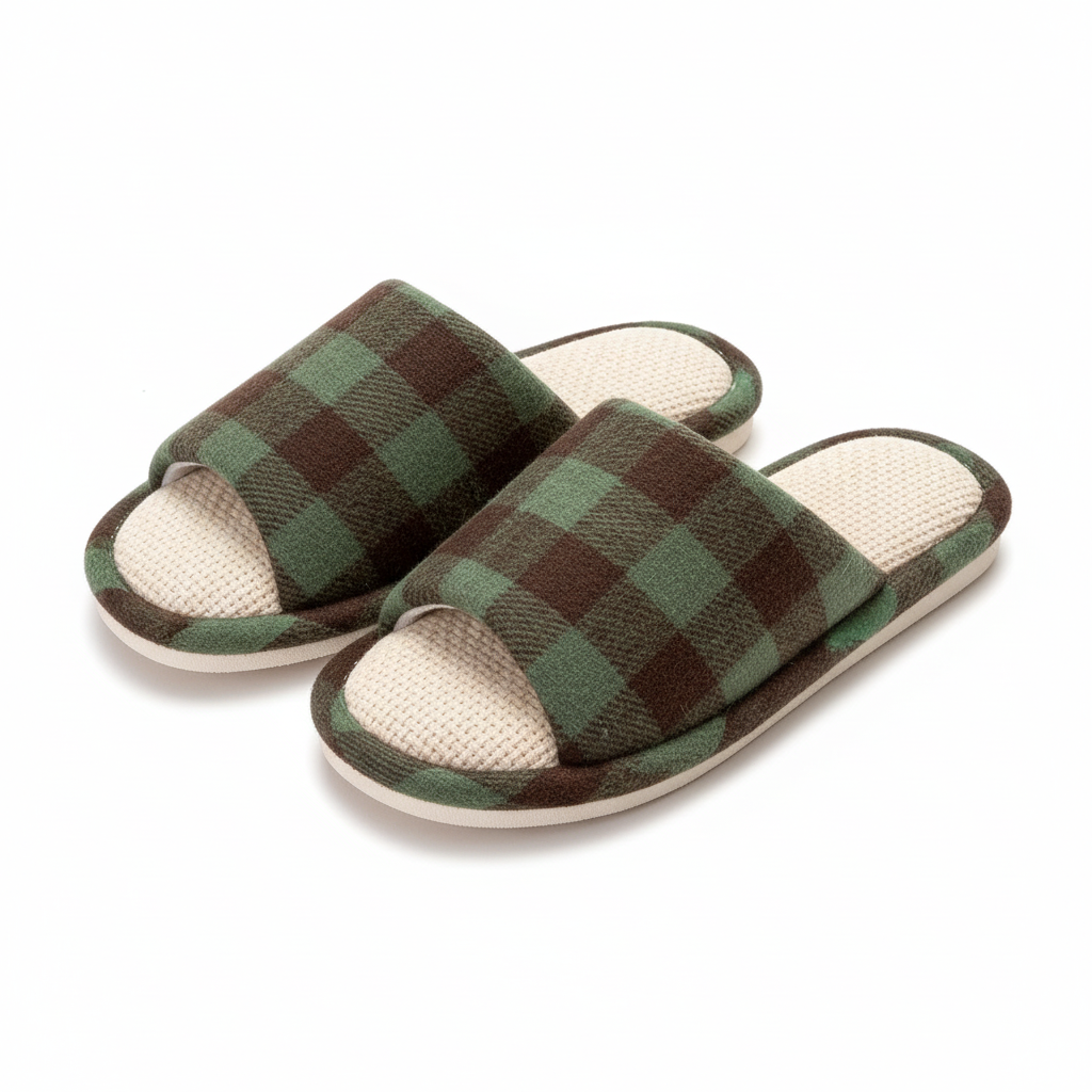Women's Checkered Slides with Waffle Footbed – Hello Slippers