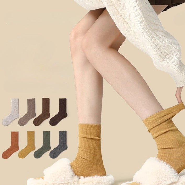 Cozy Ribbed Slouch Socks - Soft Wool Blend Crew Hosiery – Hello Slippers