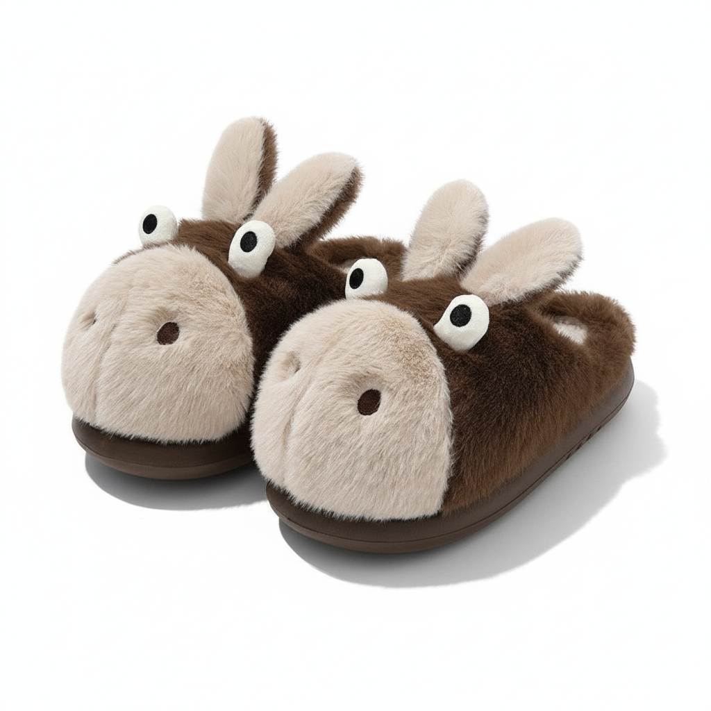 Perky-Eared Donkey Slippers – Soft & Playful Indoor Footwear – Hello ...