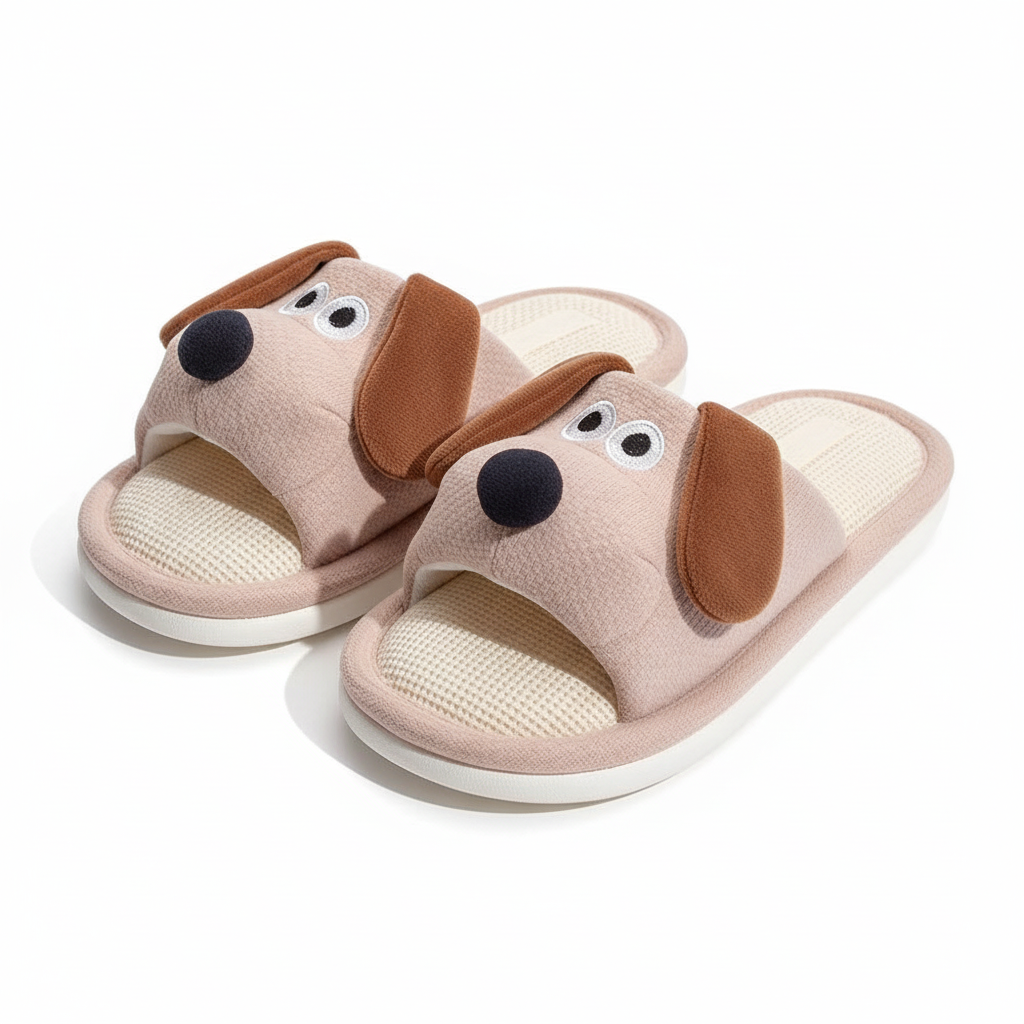 Breathable Puppy Face Indoor Slides with Cushioned Support – Hello Slippers