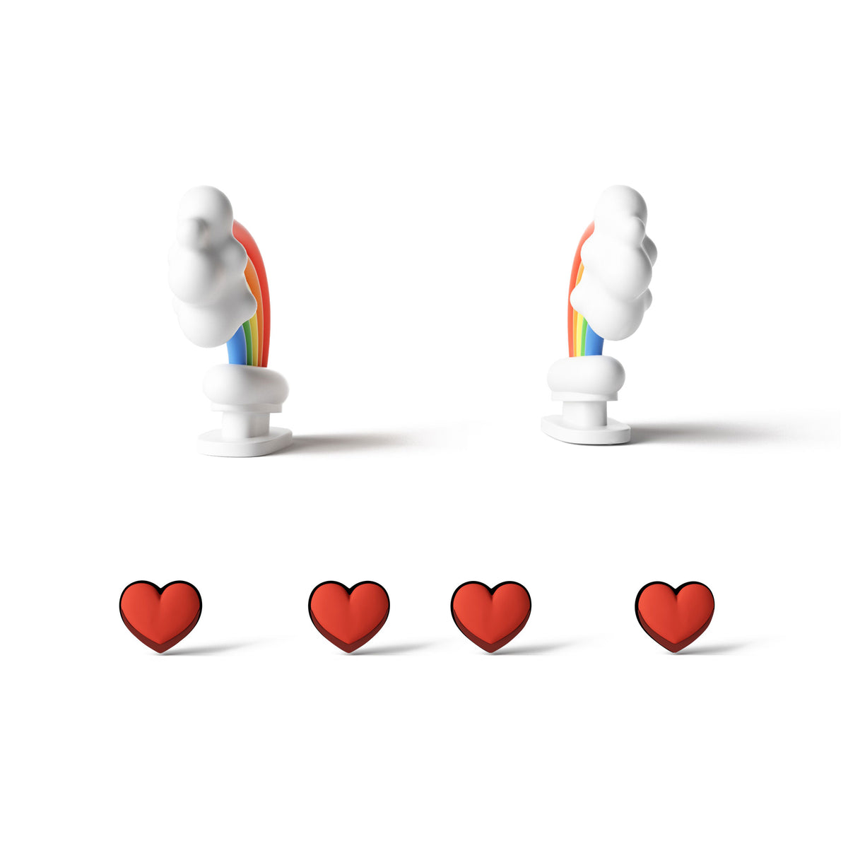 Rainbow Fins and Red Heart Eyes for Sharkicks Pro – Hello Slippers