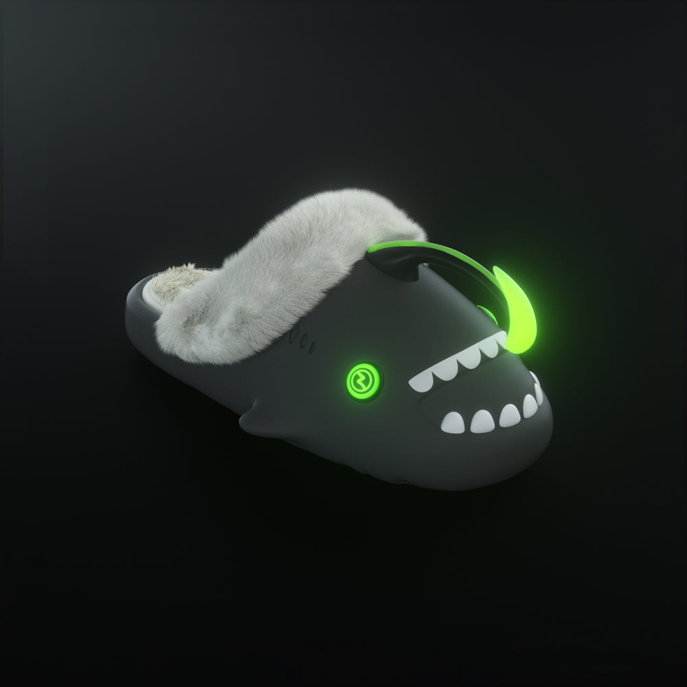 Anglerfish Detachable Fluffy Heel-Open Slippers | Sharkicks Pro Winter ...