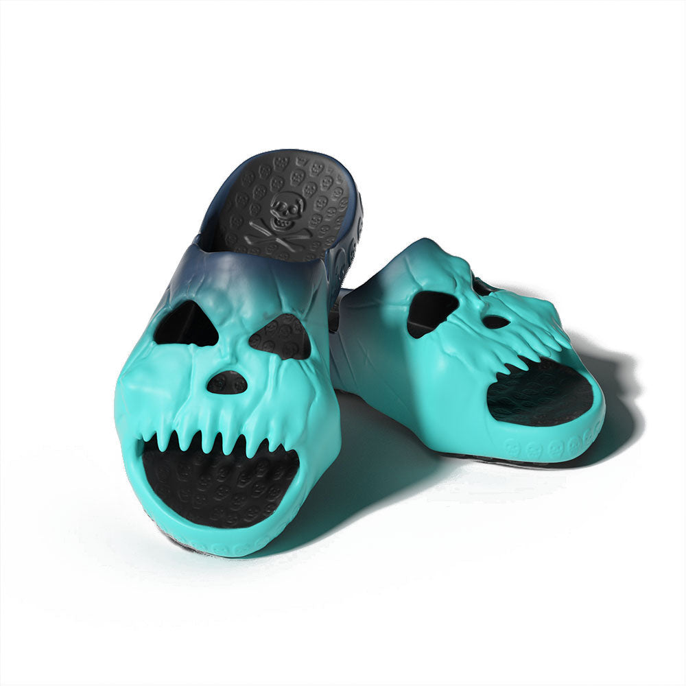 Skull Slides - Turquoise Gradient – Hello Slippers
