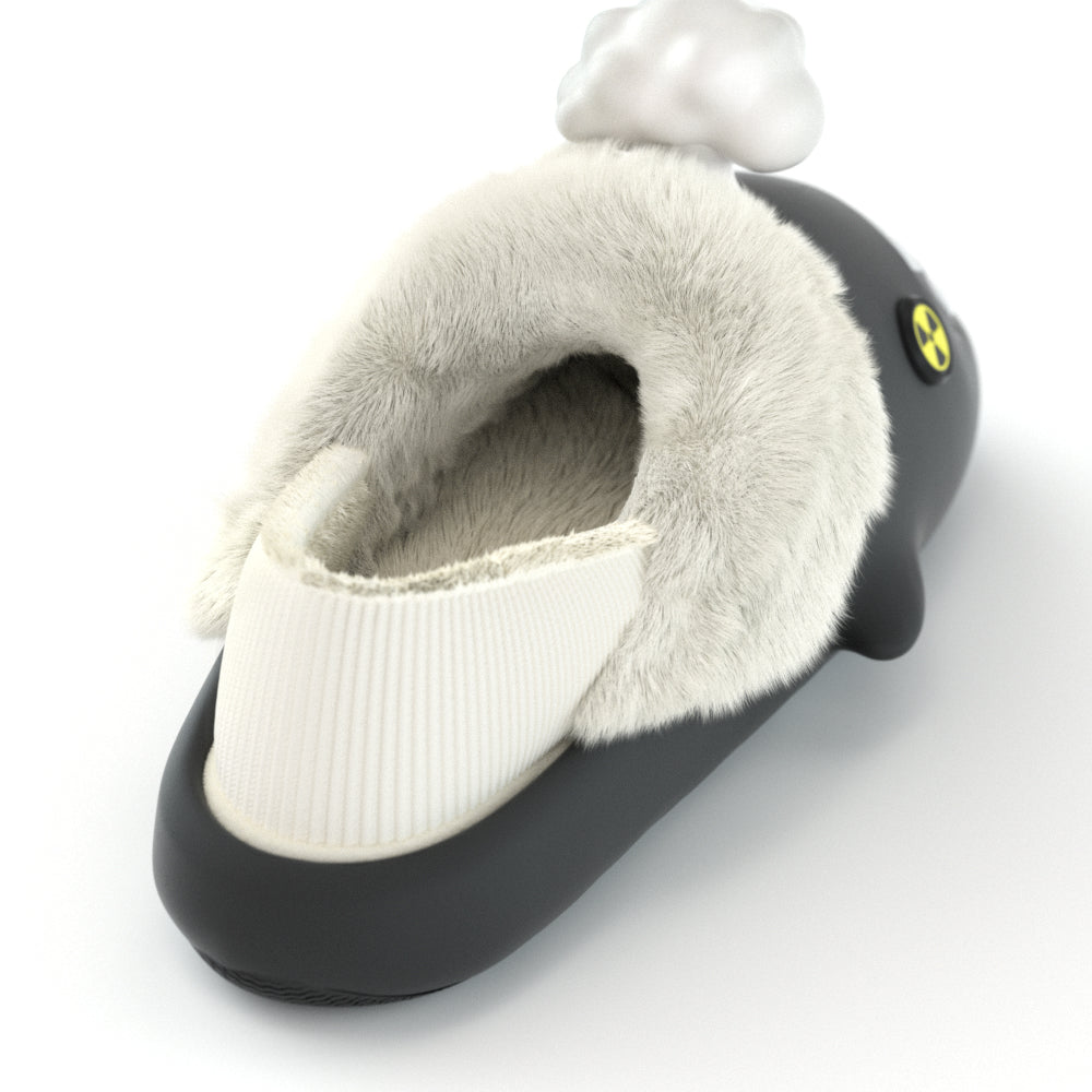 Mushroom Cloud Heel-covered Shark Slippers - Unique Winter Comfort ...
