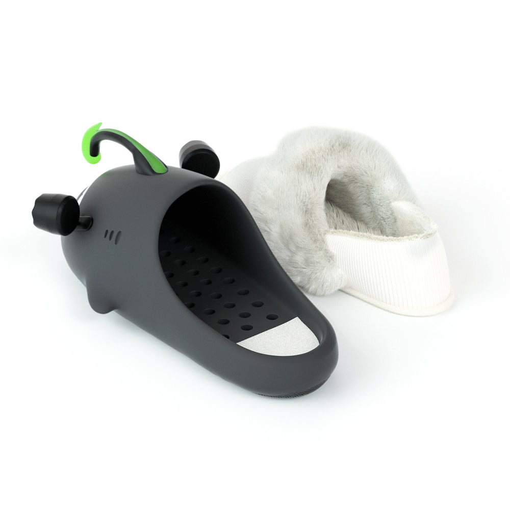 Anglerfish Flashlights Detachable Fluffy Shark Slippers | Sharkicks Pro ...